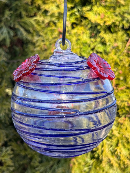 Hummingbird Feeder - Flowers Glass Ball - Garden Outside The Box