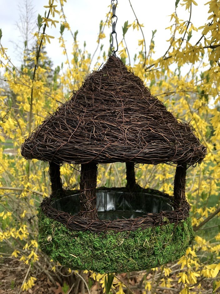 Natural MOSS & Stick Platform Birdfeeder - Garden Outside The Box
